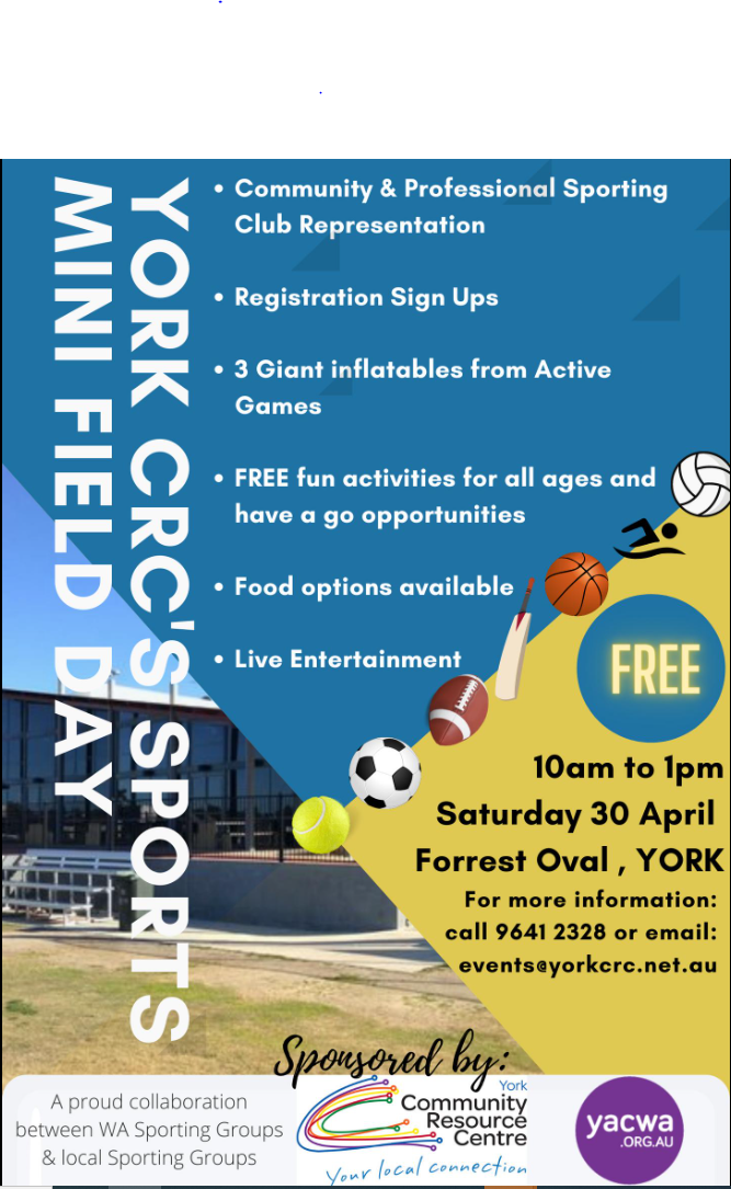 YORK CRC SPORTS MINI FIELD DAY » Shire of York
