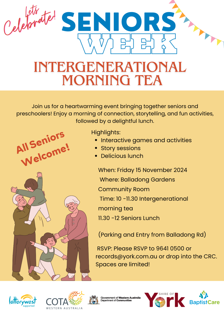 Seniors Week - Intergenerational Morning Tea at Balladong Gardens ...